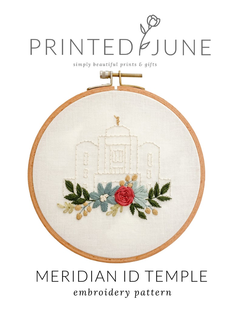 Meridian Idaho LDS Temple Hand Embroidery Pattern - Digital PDF Pattern ...