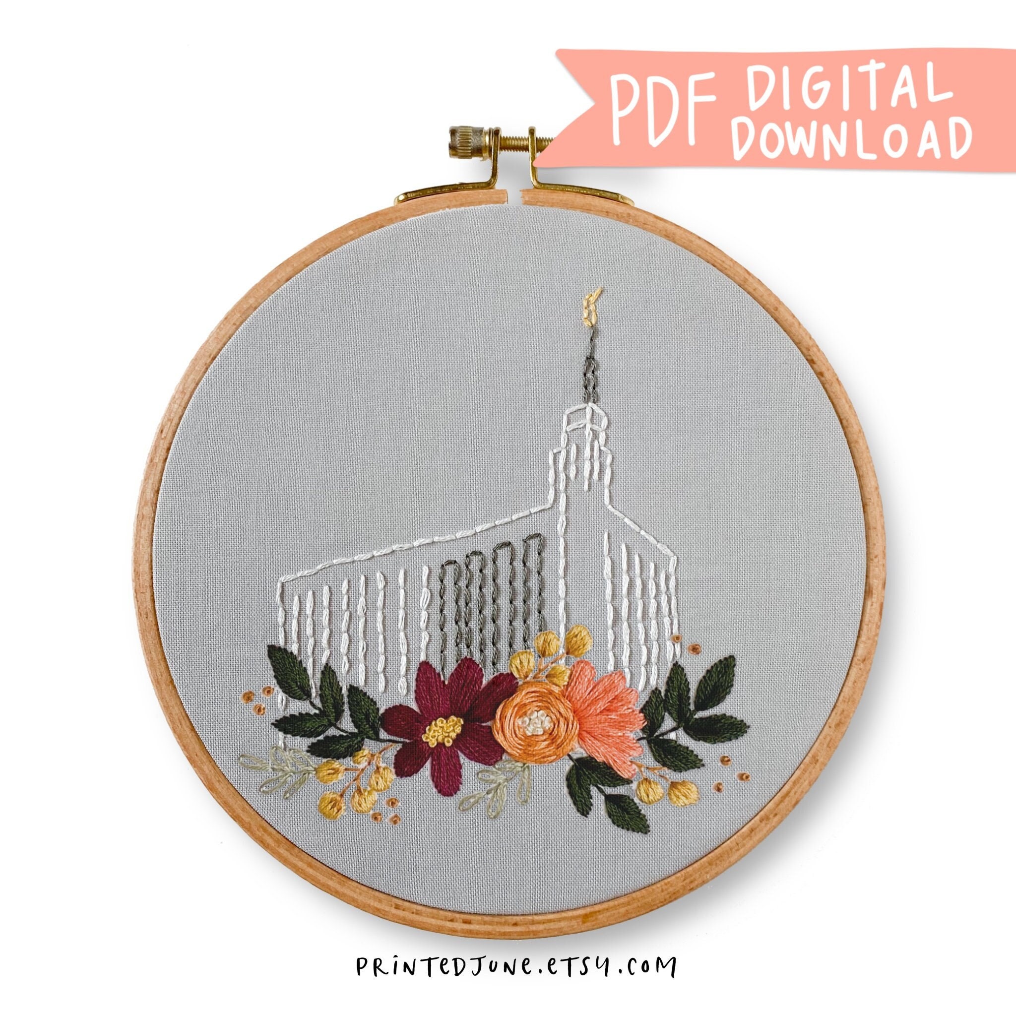 Manhattan New York LDS Temple Hand Embroidery Pattern, Digital PDF ...