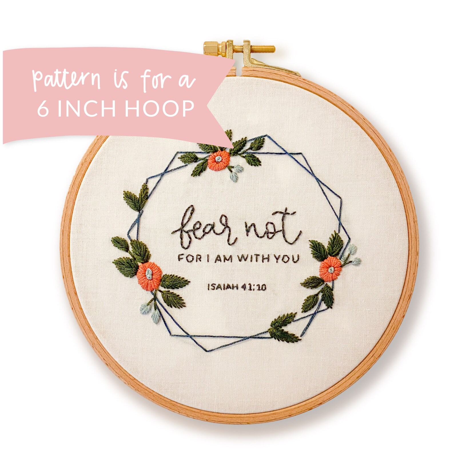 Fear Not Hand Embroidery Digital PDF Pattern Christian - Etsy