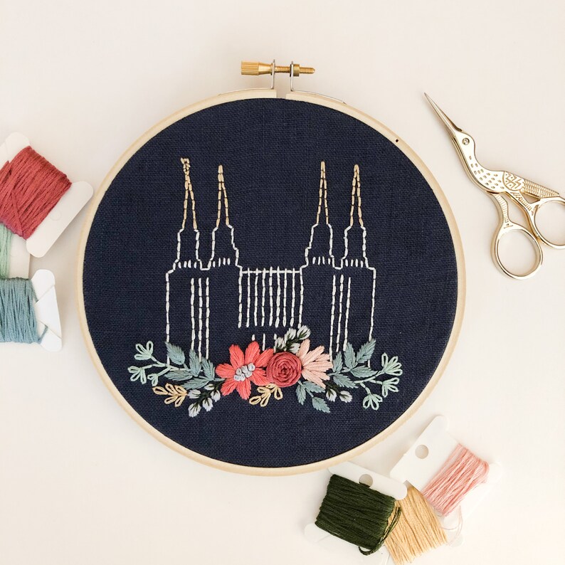 Washington DC LDS Temple Hand Embroidery Pattern Digital PDF - Etsy