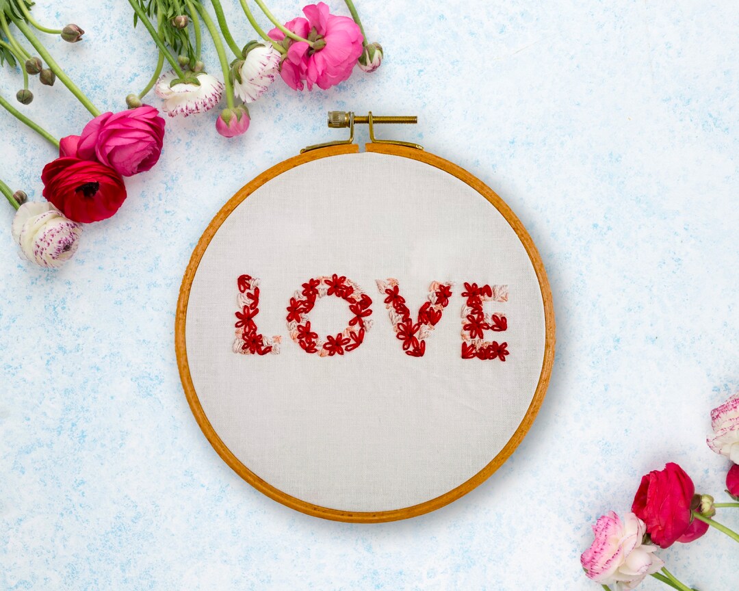 Love Letters Hand Embroidery Pattern - Digital PDF Embroidery Pattern ...