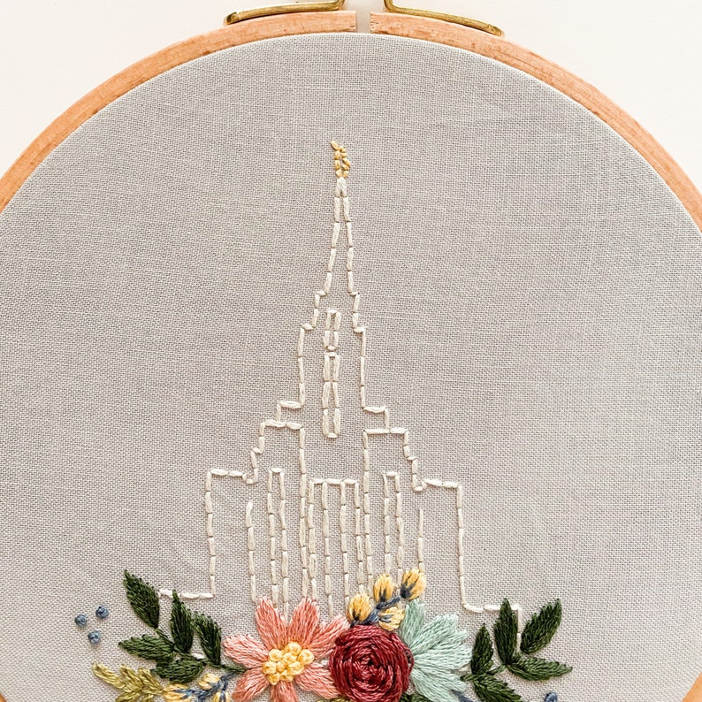 Oquirrh Mountain Utah LDS Temple Hand Embroidery Pattern - Digital ...