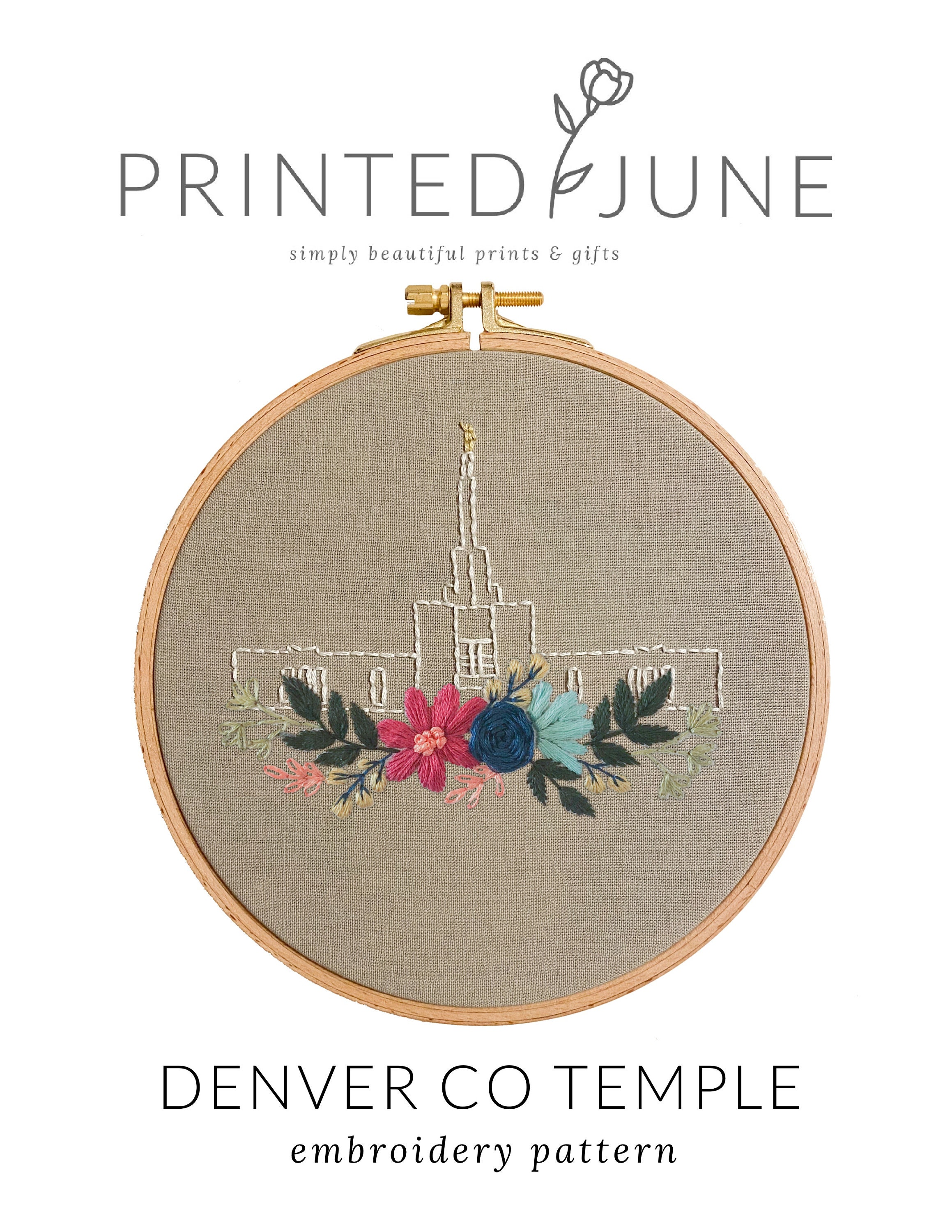 Denver Colorado LDS Temple Hand Embroidery Pattern, Digital PDF Pattern ...