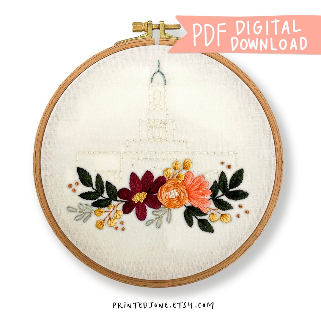 Helena Montana LDS Temple Hand Embroidery Pattern, Digital Pattern ...