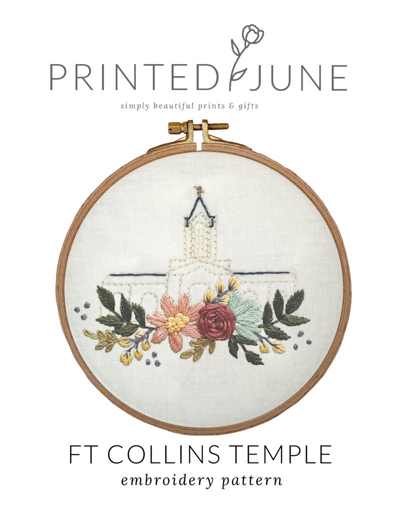 Ft Collins Colorado LDS Temple Hand Embroidery Pattern - Digital PDF ...