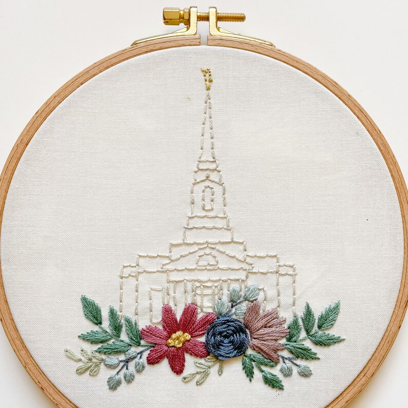 Richmond Virginia LDS Temple Hand Embroidery Pattern - Digital PDF ...