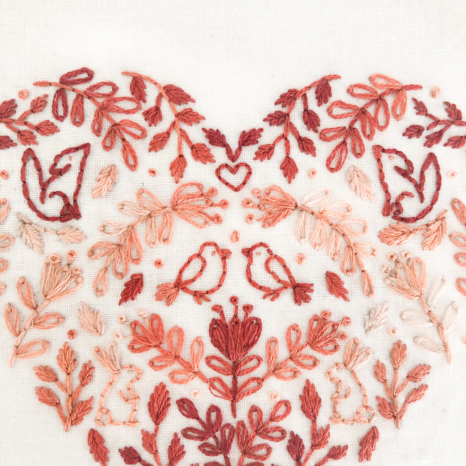 Folk Art Love Hand Embroidery Pattern Digital PDF Pattern - Etsy