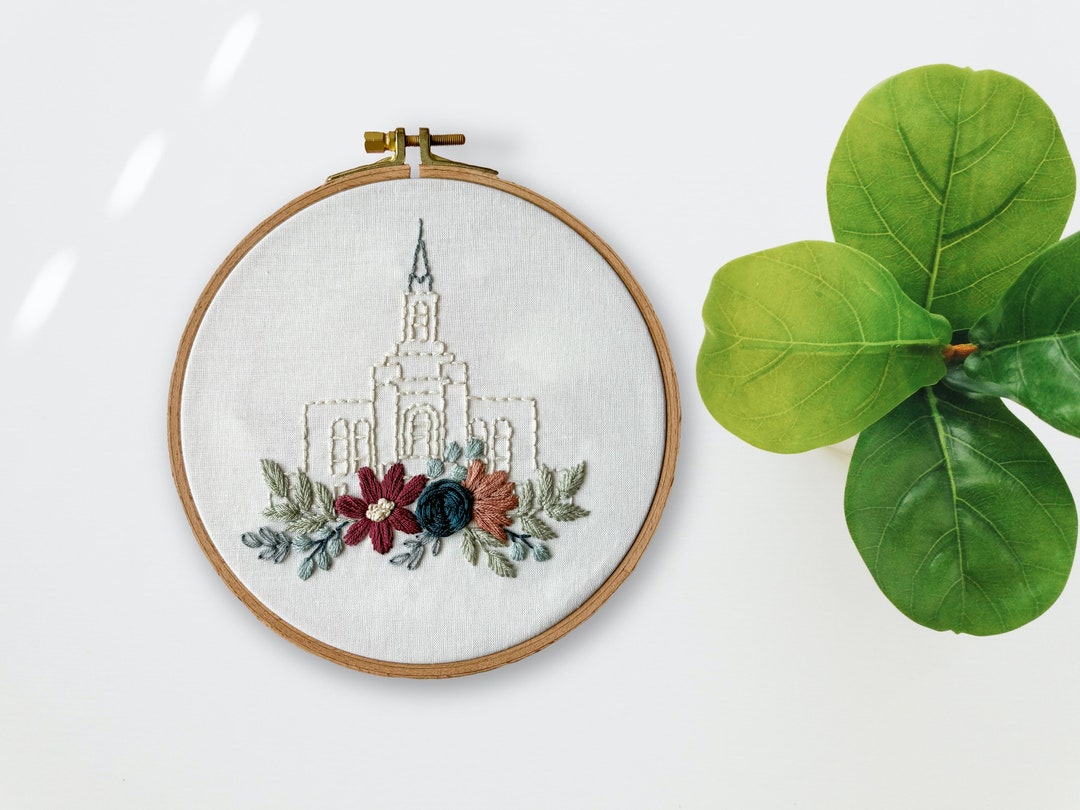 Orem Utah LDS Temple Hand Embroidery Pattern - Digital PDF Pattern ...