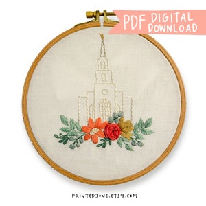 Layton Utah LDS Temple Hand Embroidery Pattern - Digital PDF Pattern ...