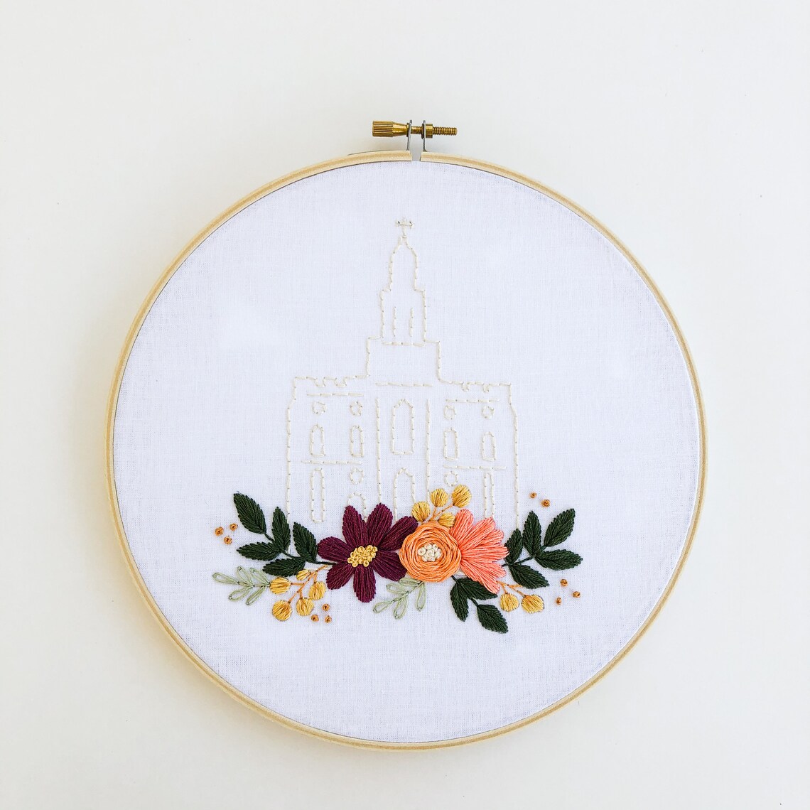 St George LDS Temple Hand Embroidery Pattern - Digital PDF Download ...