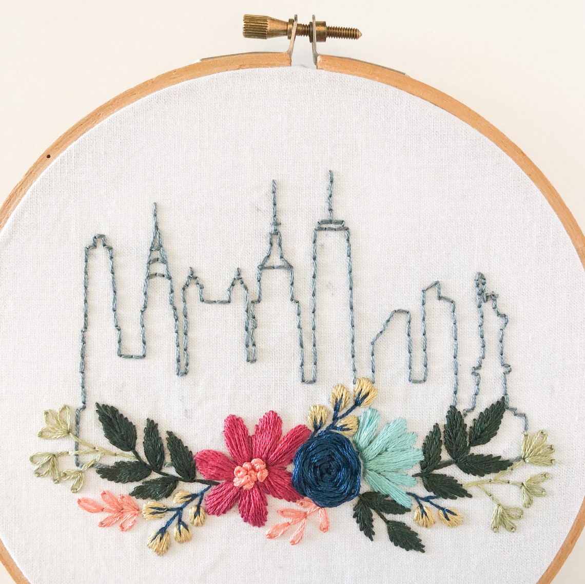 NYC Skyline Hand Embroidery Pattern - Digital PDF Pattern - New York ...