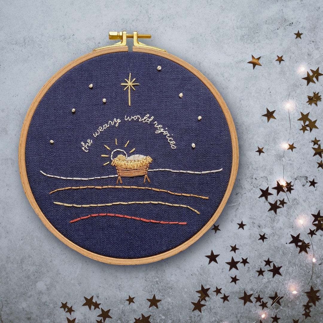 The Weary World Rejoices Hand Embroidery Pattern - Digital PDF Pattern ...