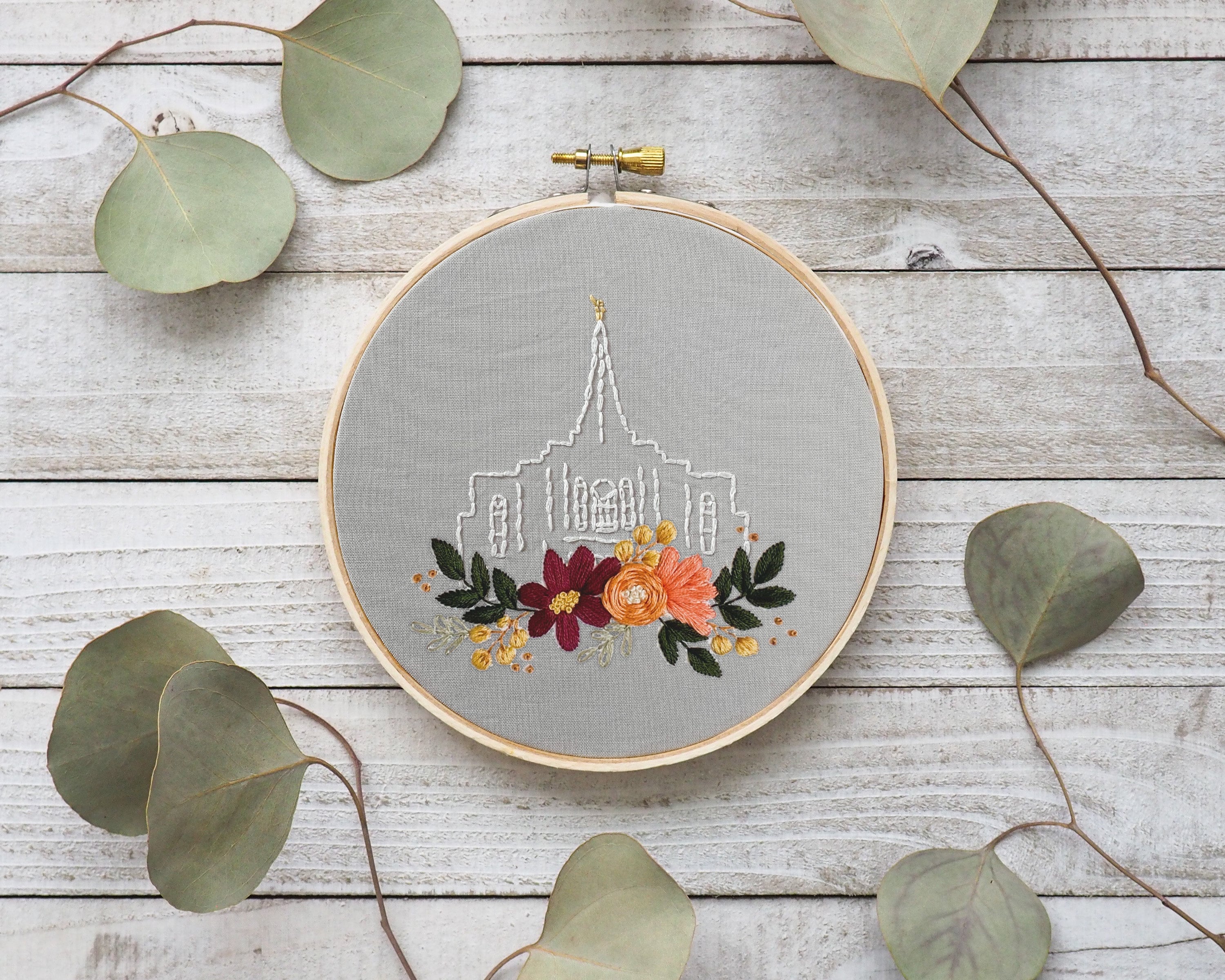 Gilbert Arizona LDS Temple Hand Embroidery Pattern, Digital PDF Pattern ...