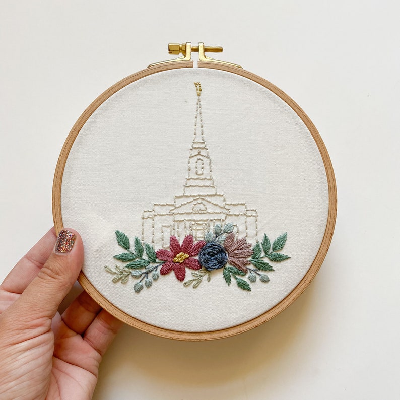 Richmond Virginia LDS Temple Hand Embroidery Pattern Digital - Etsy