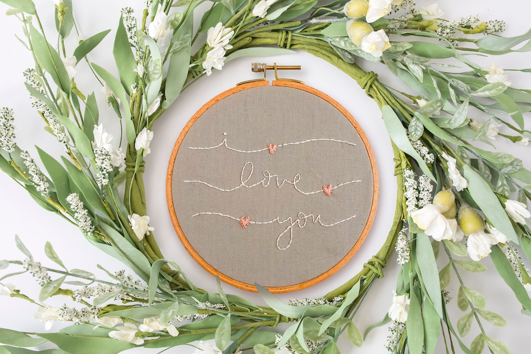 I Love You Hand Embroidery Pattern - Digital PDF Embroidery Pattern ...
