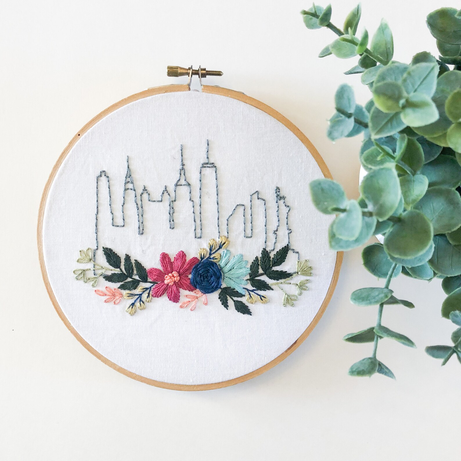 NYC Skyline Hand Embroidery Pattern Digital PDF Pattern - Etsy