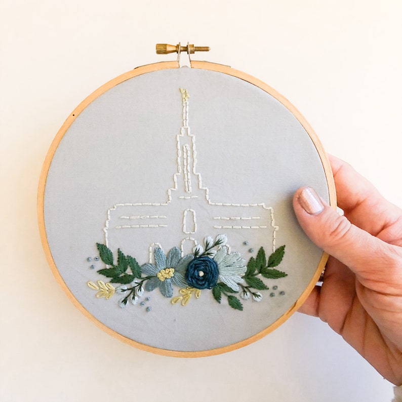 Mt Timpanogos LDS Temple Hand Embroidery - Digital PDF Pattern, Mount ...