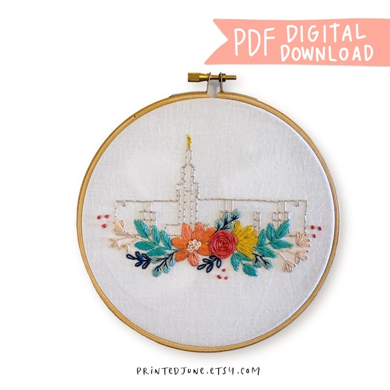 Fiber Arts Hague Netherlands LDS Temple Embroidery Pattern Floral ...