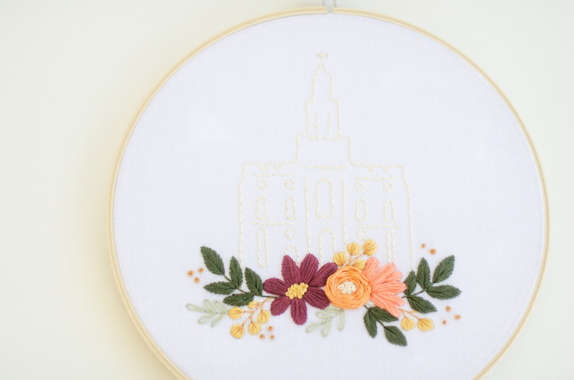 St George LDS Temple Hand Embroidery Pattern - Digital PDF Download ...