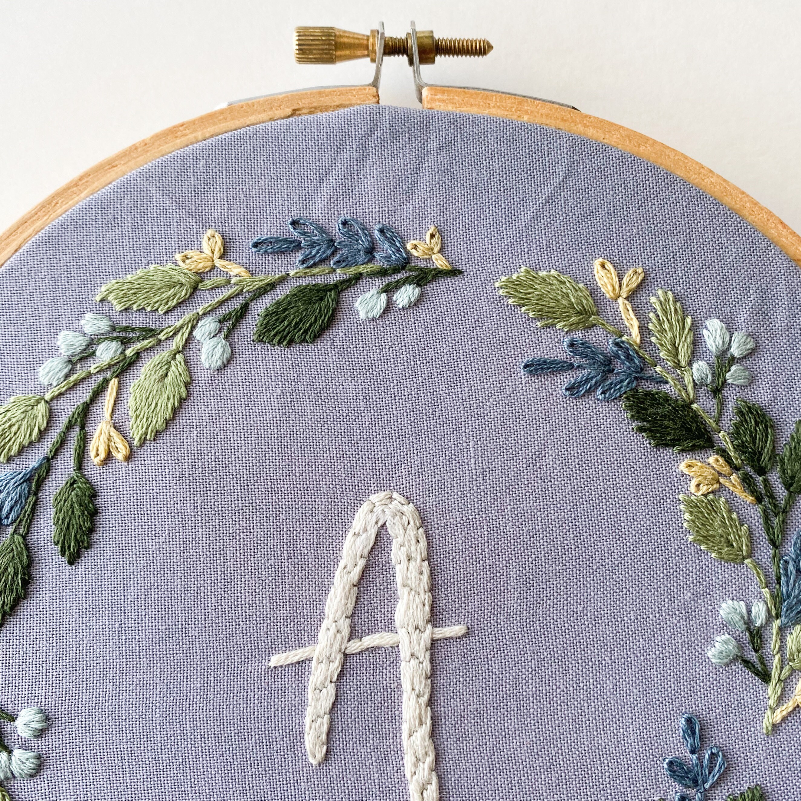 Floral Initial Hand Embroidery Pattern - Digital PDF Pattern, Alphabet ...
