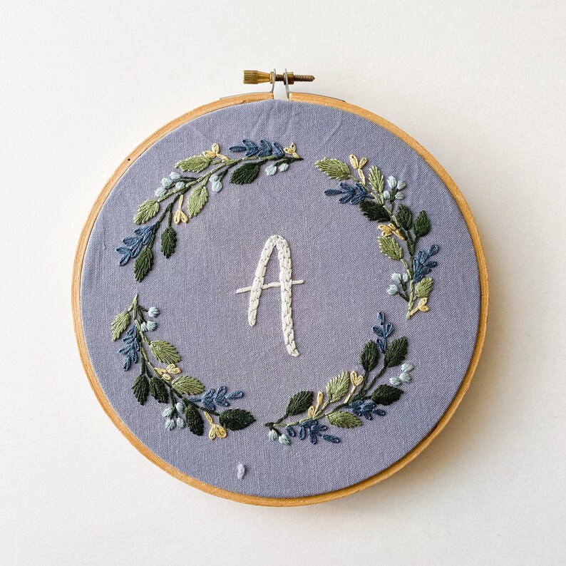 Floral Initial Hand Embroidery Pattern - Digital PDF Pattern, Alphabet ...