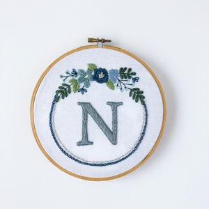 Floral Alphabet Hand Embroidery Pattern DIGITAL DOWNLOAD, Alphabet ...