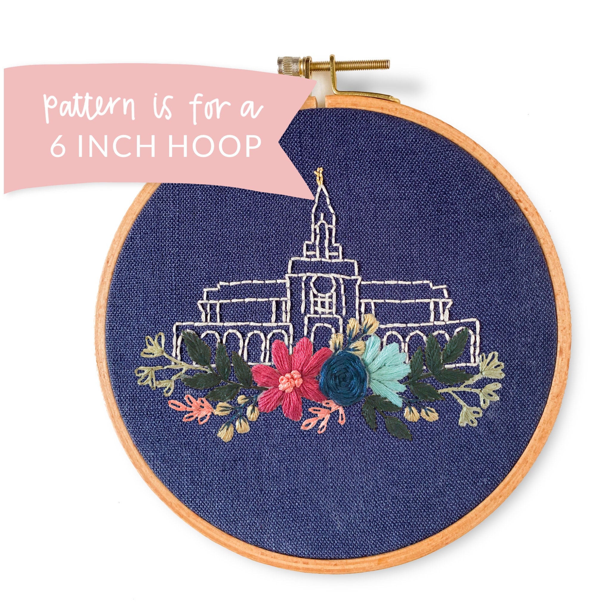 Bountiful Utah LDS Temple Hand Embroidery Pattern, Digital PDF Pattern ...