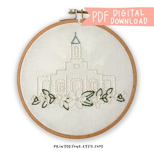 Moses Lake Washington LDS Temple Embroidery Pattern - Digital PDF ...