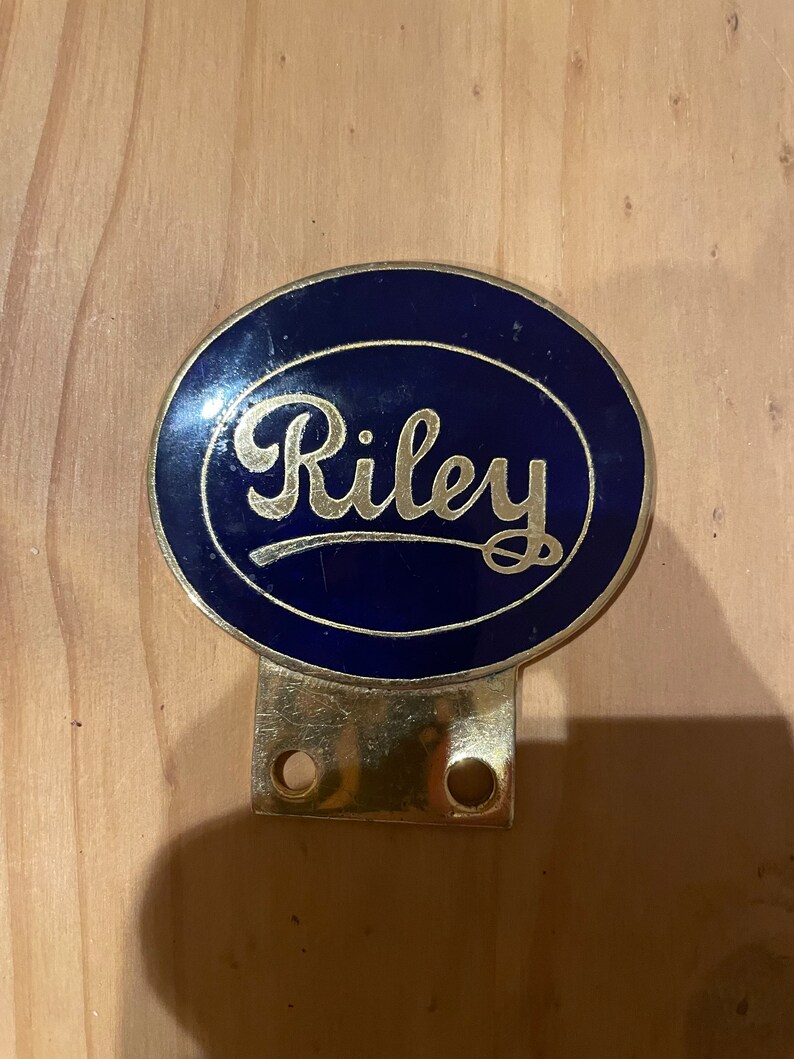 Vintage (antique) Riley Motor Automobile Enamel & Brass Bumper or Bar ...