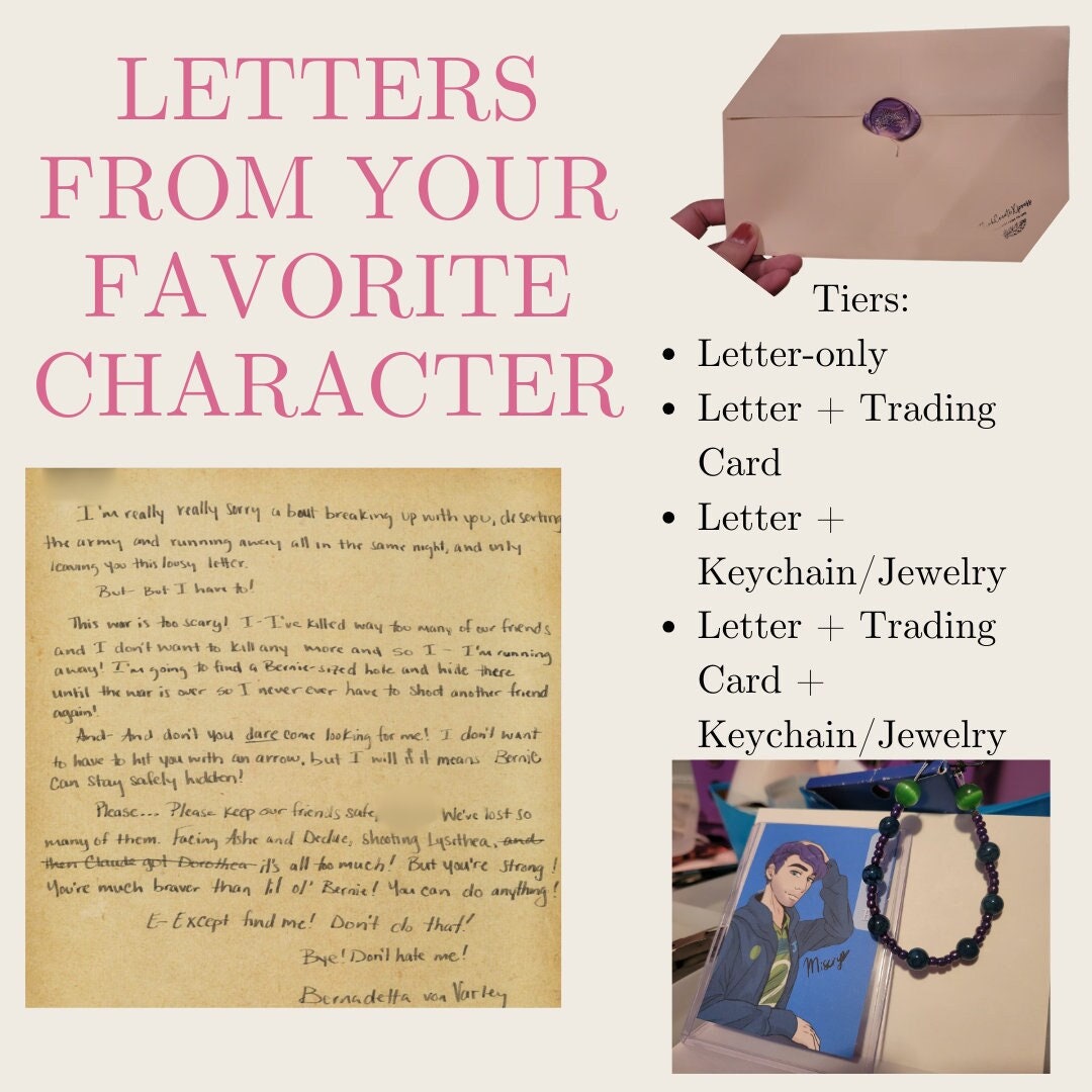 Handwritten Letters From Your Favorite Character - Etsy