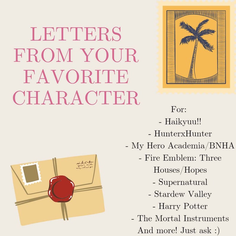 Handwritten Letters From Your Favorite Character - Etsy
