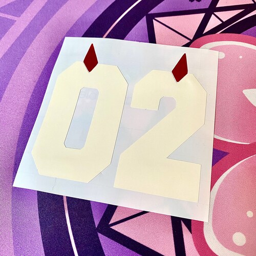 Zero Two 02 Vinyl Sticker - Etsy