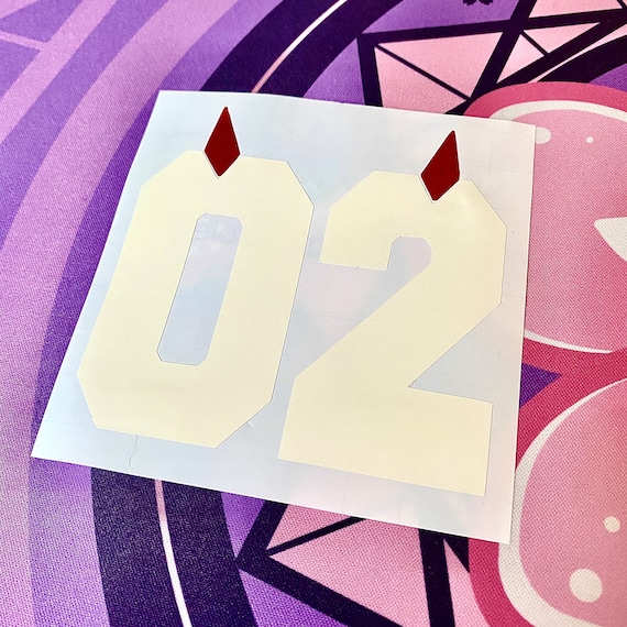 Zero Two 02 Vinyl Sticker | Etsy