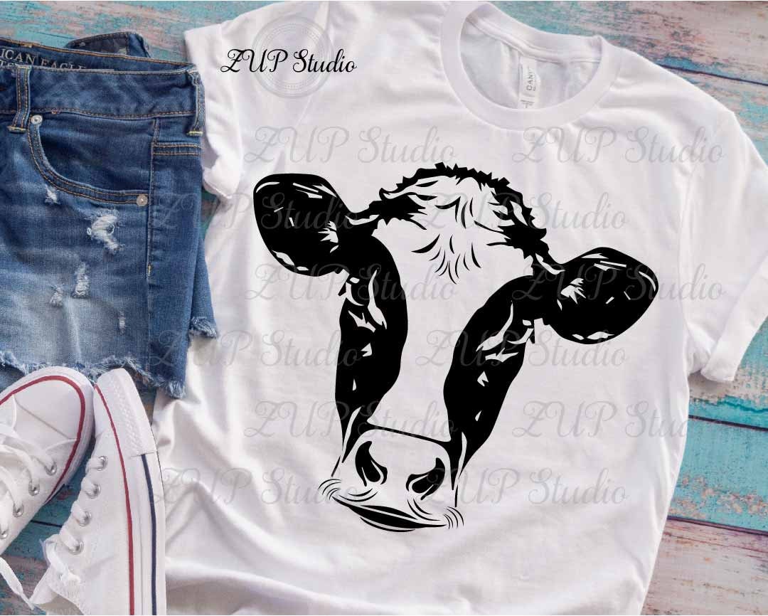 Cow Face Digital Cutting files Silhouette Cameo Clip art svg | Etsy