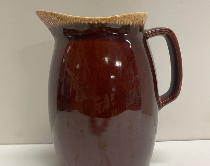 Vintage Brown Drip Pitcher Ovenproof USA Pottery Glaze Pitcher 9 Inch ...