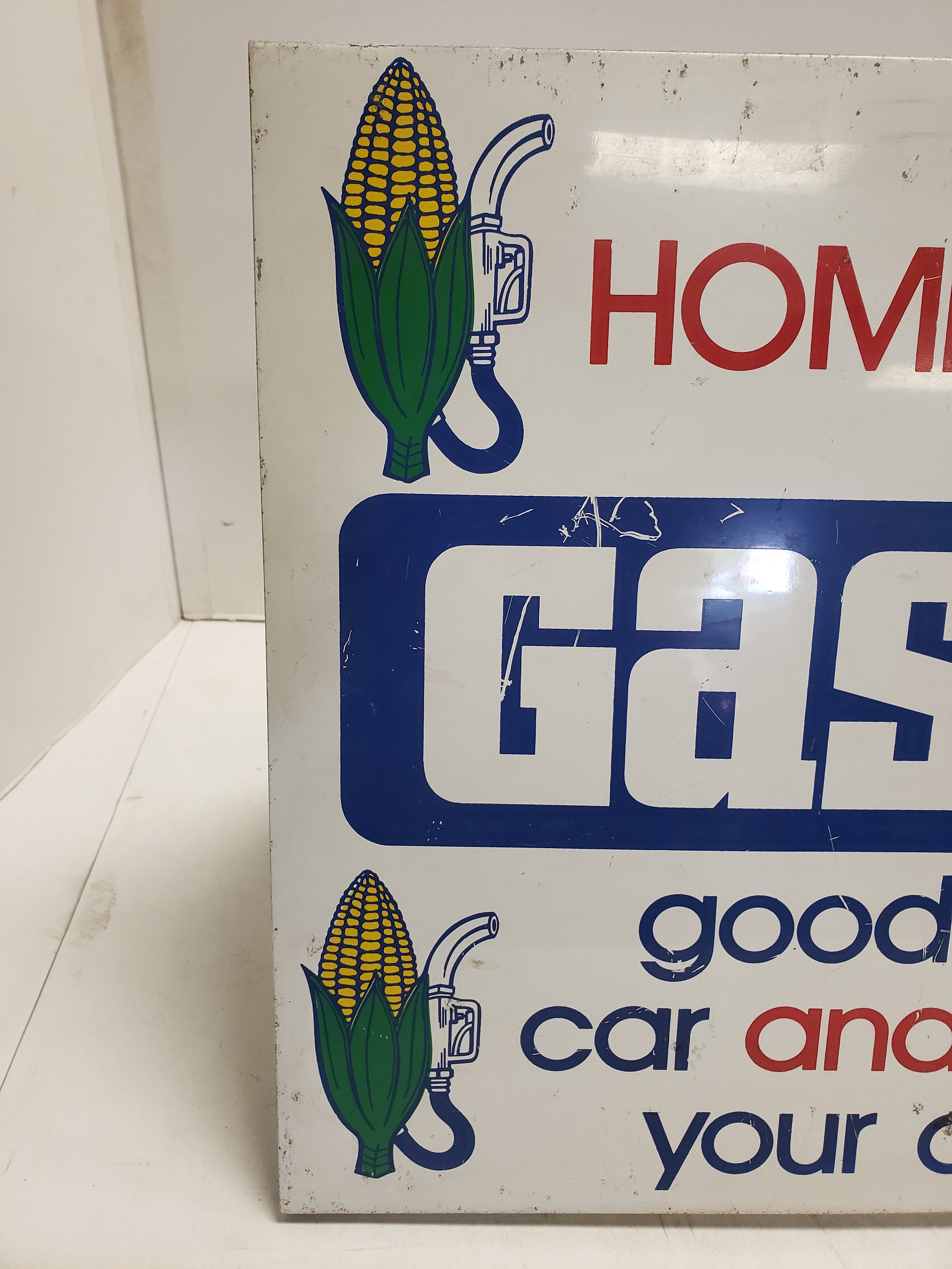 Vintage Original 1979 GASOHOL Metal Sign double sided A | Etsy