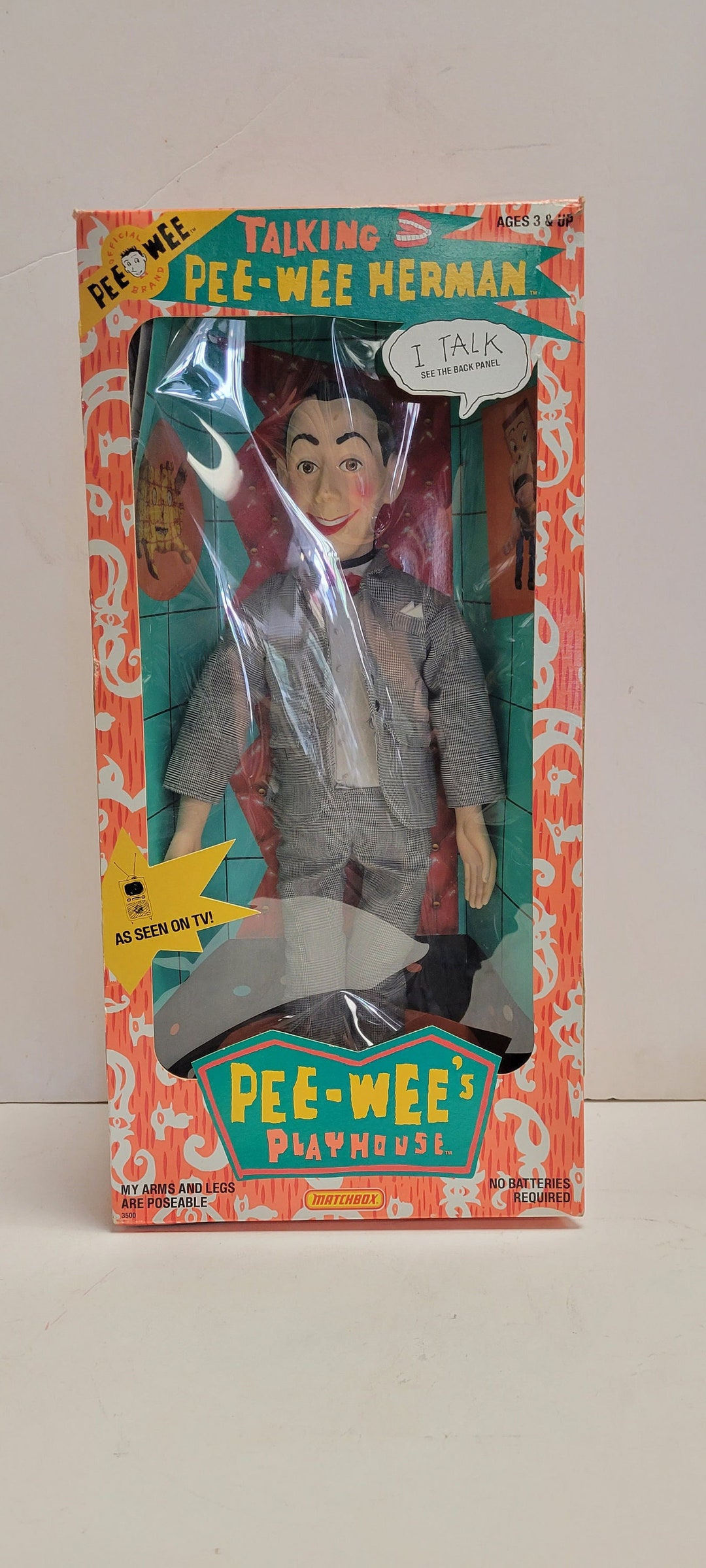 Vintage 1987 Matchbox Pee-wee Herman, 18" Talking, Poseable, Doll Plush ...