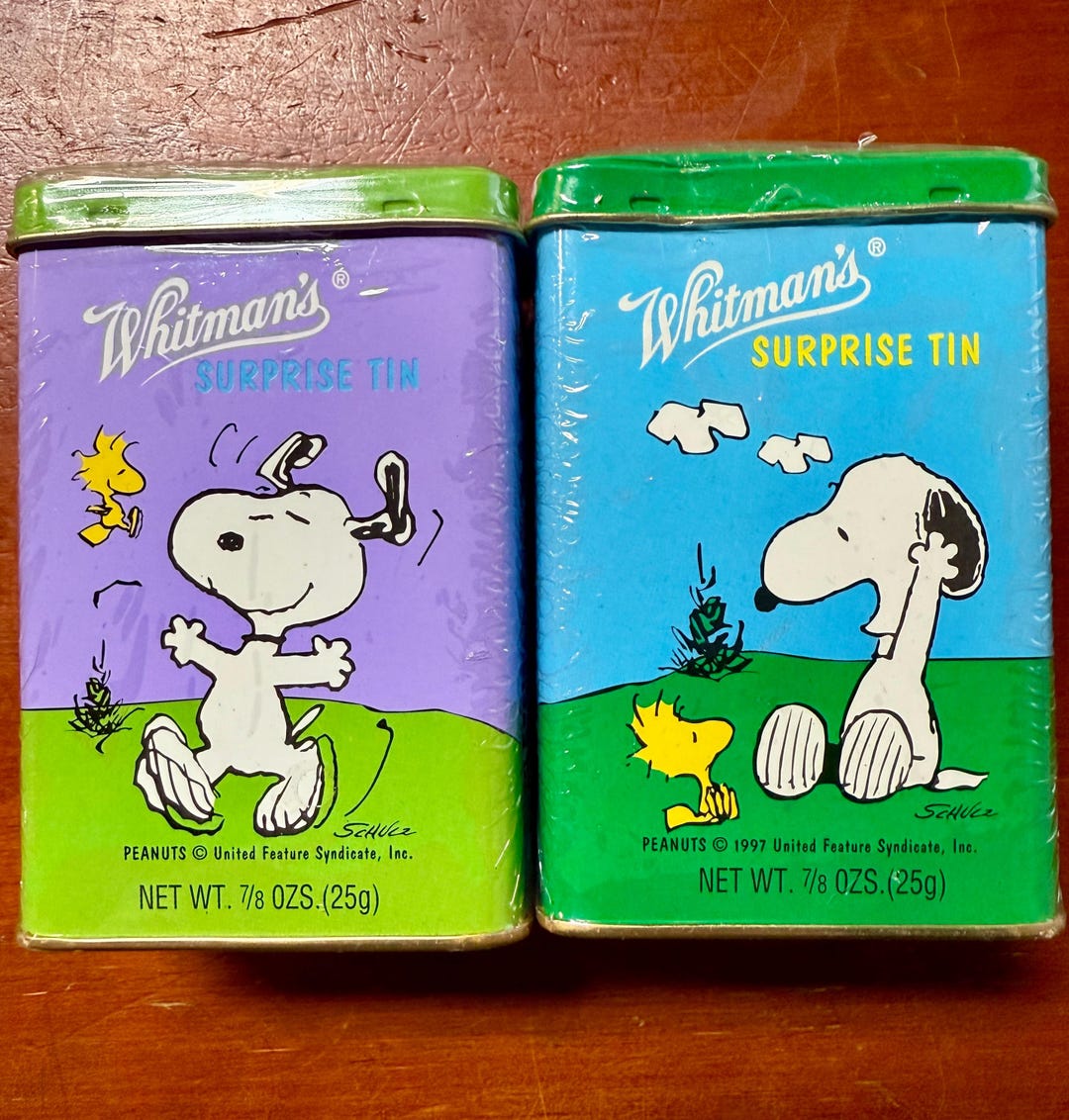 1990's Snoopy Whitman's Surprise Sealed Tins - Etsy