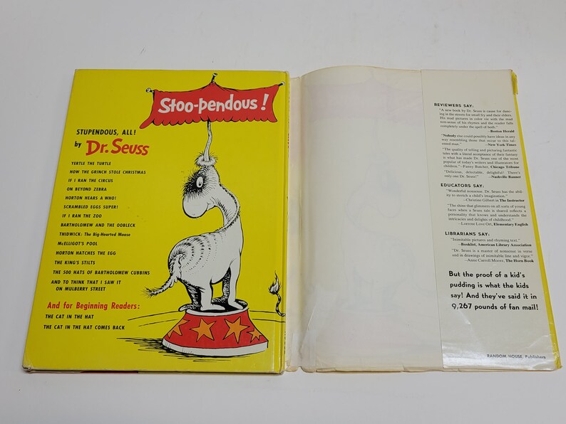 Vintage Book, "if I Ran the Circus" by Dr. Seuss, 1st. Edition 1956 ...