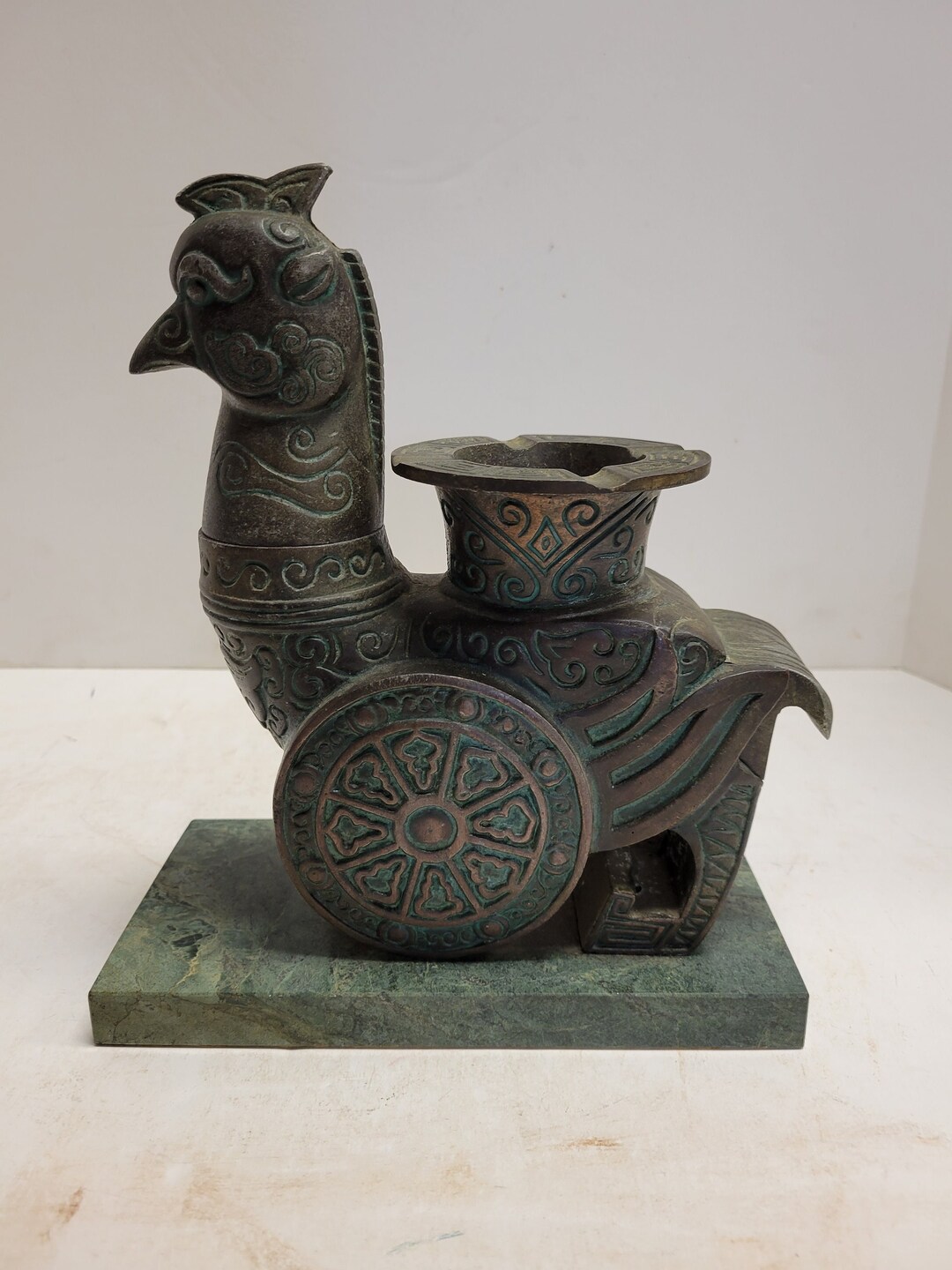 Vintage / Antique Unique, Aztec Inspired Bird Ashtray, Lighter ...