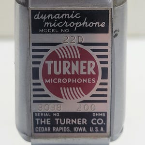 Vintage / Antique, Turner Model 22D Dynamic Microphone With Stand Circa ...