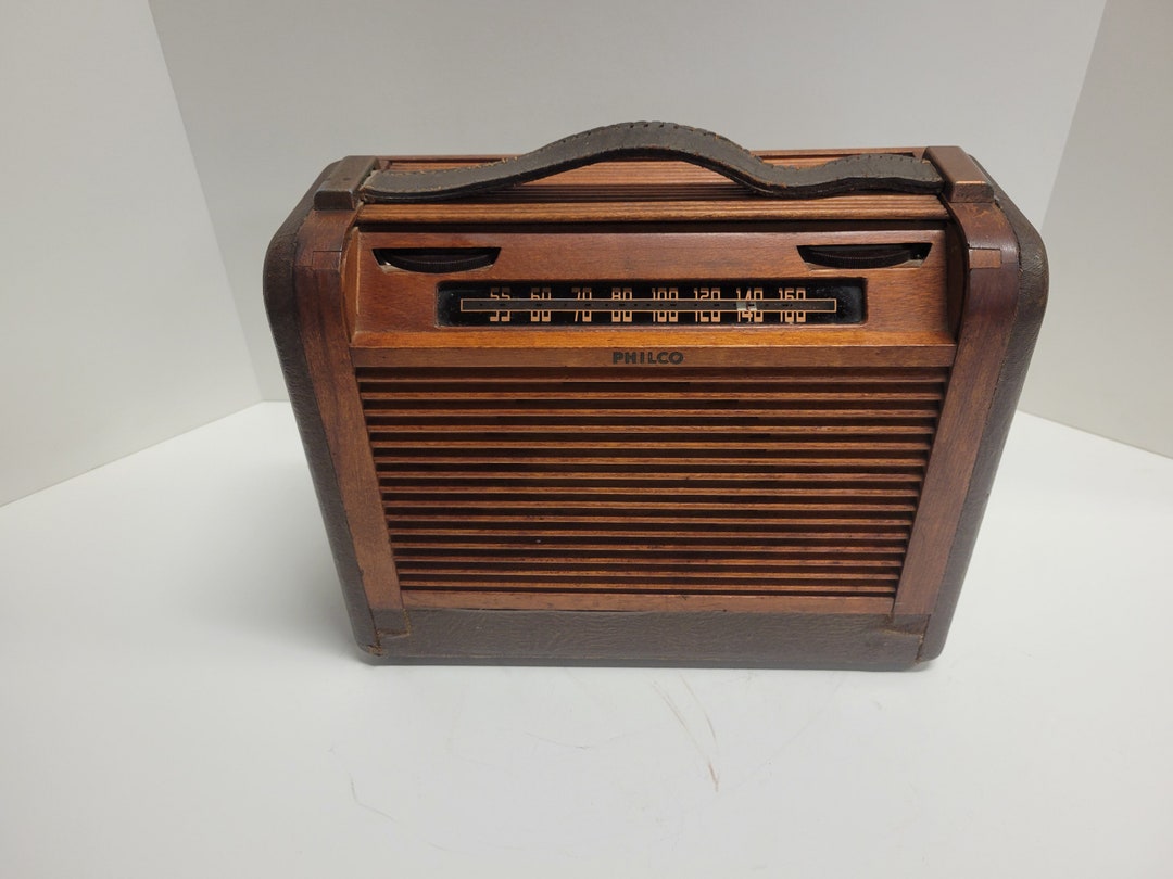 Vintage Antique Philco Model 46-350, Code 121 Wooden Roll Top Portable ...