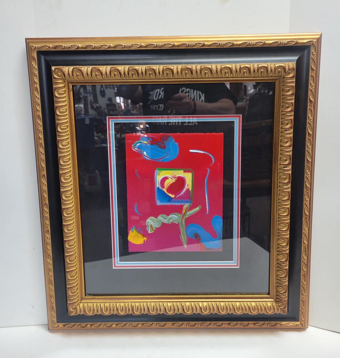 Original, Hand Signed, Mixed Media Painting , PETER MAX, Heart Series ...