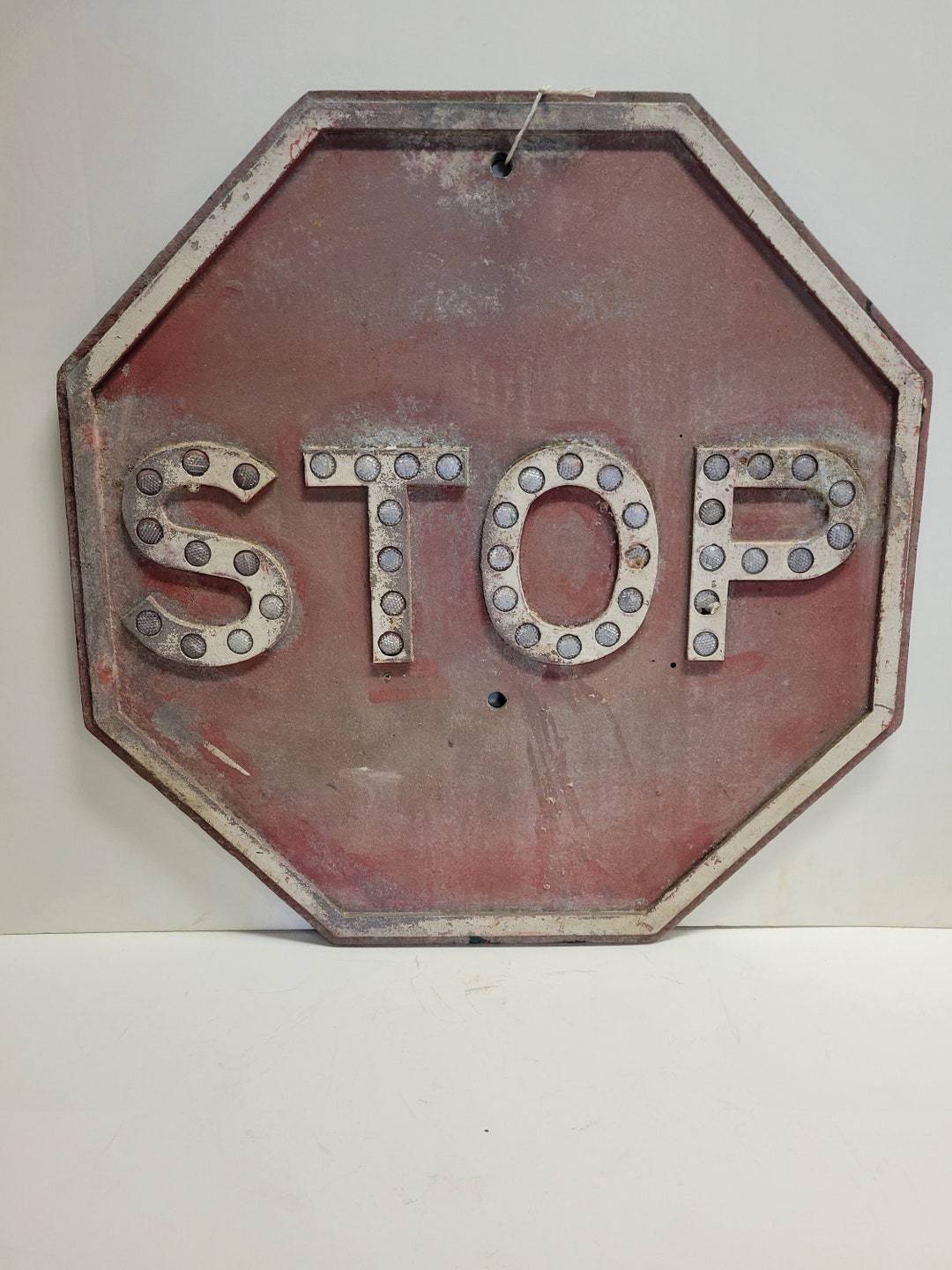 Vintage, Antique, STOP SIGN, Cast Aluminum, Raised Letters, With ...