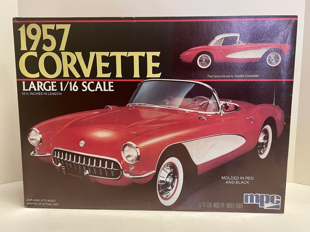 1979 MPC 1957 Corvette Model Kit - Large 1/16 Scale #1-3071 RARE Open ...