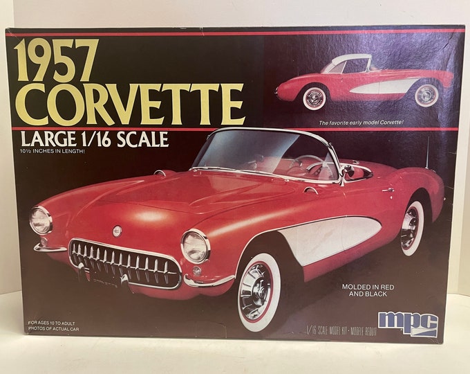1979 MPC 1957 Corvette Model Kit - Large 1/16 Scale #1-3071 RARE Open ...