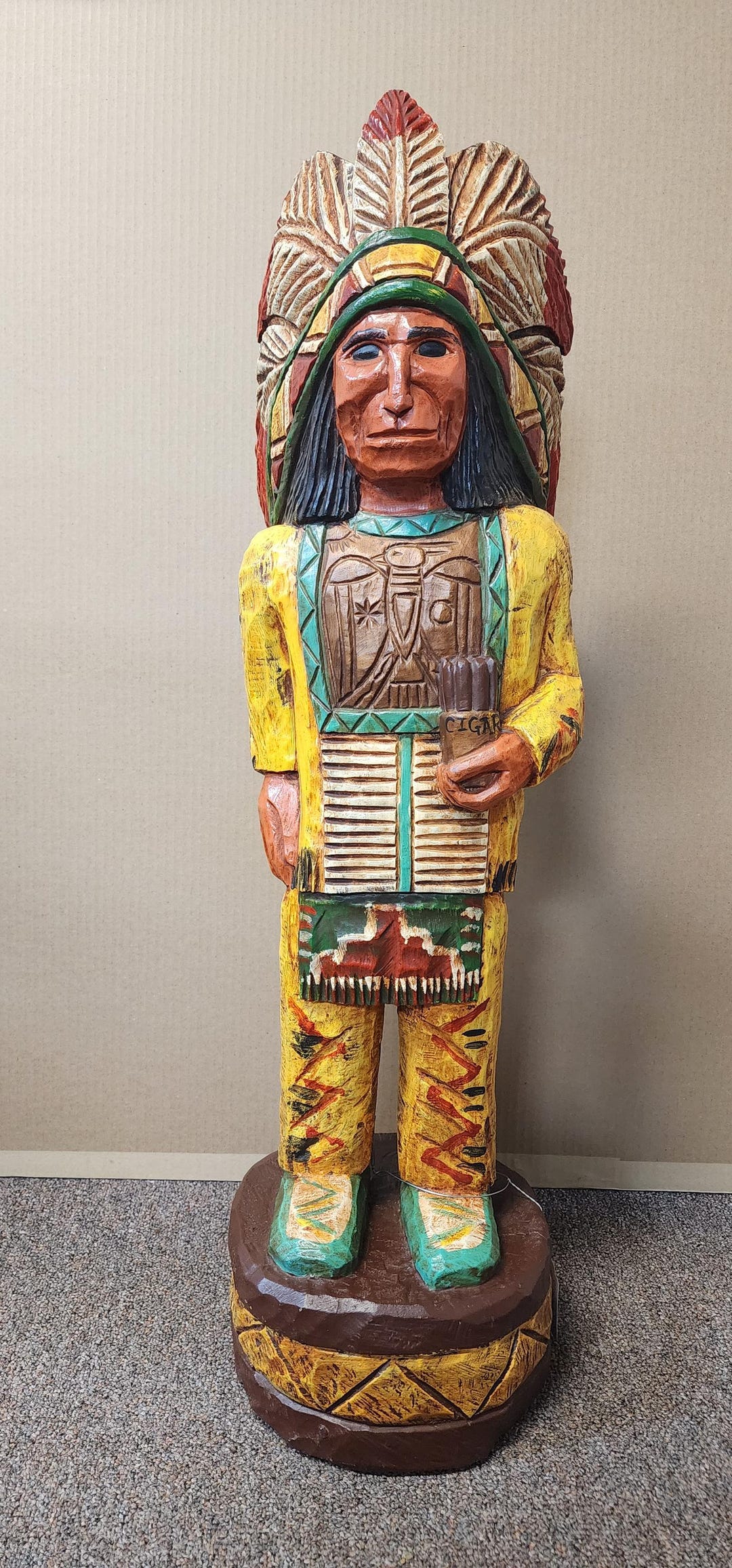 Vintage, Original, Thunderbird Chief Cigar Store Indian, Handmade ...