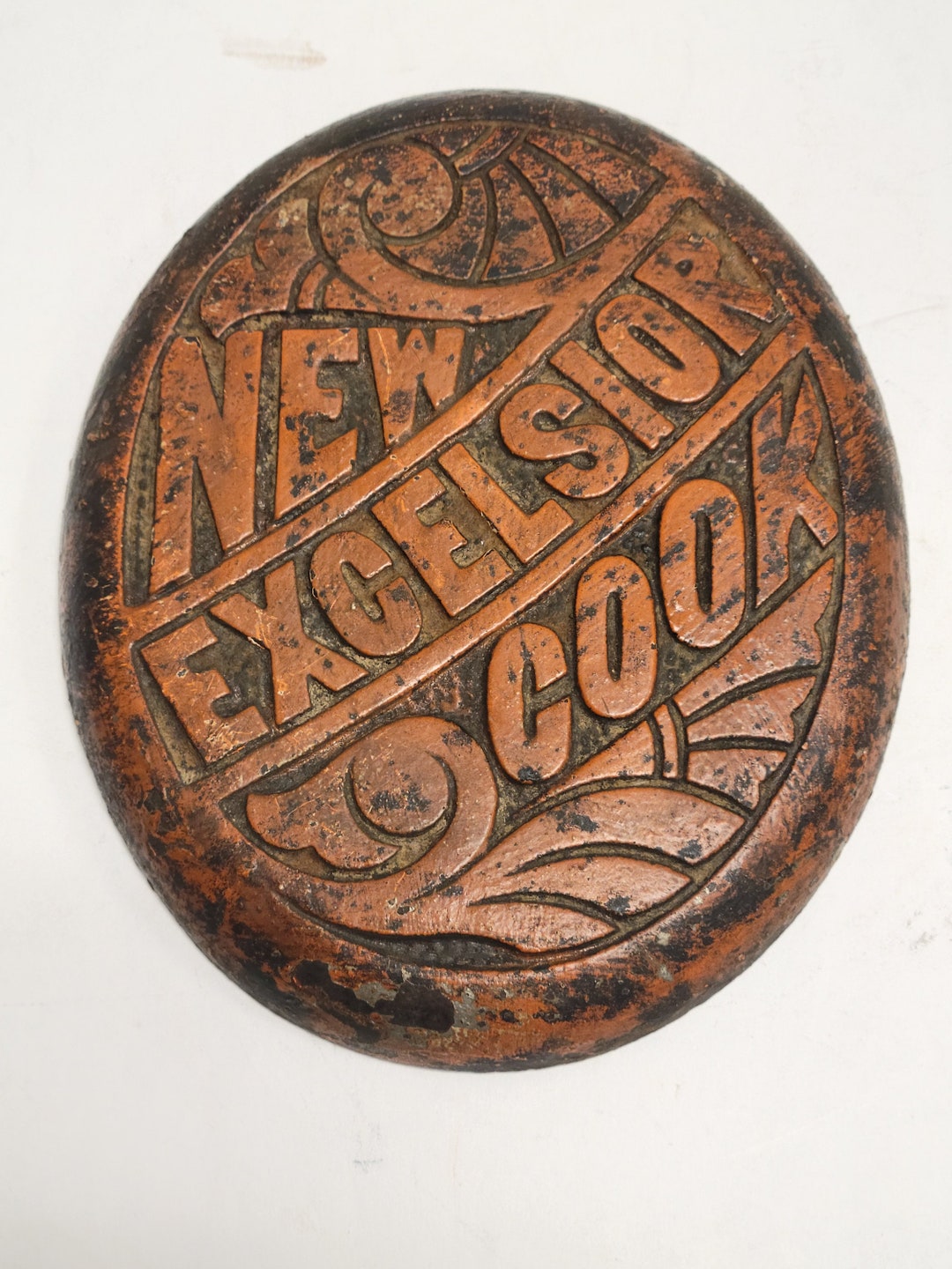 Antique, Excelsior New Cook, Cast Iron Medallion, Plaque, Panel, Trivet ...