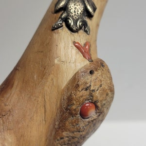 Vintage Hand Carved, Folk Art, Walking Stick, Cane, With Metal Frog and ...