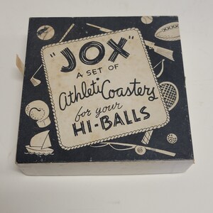 Vintage, 1950's Jox, A Set of Athletic Coasters for Your Hi-balls, Bar ...